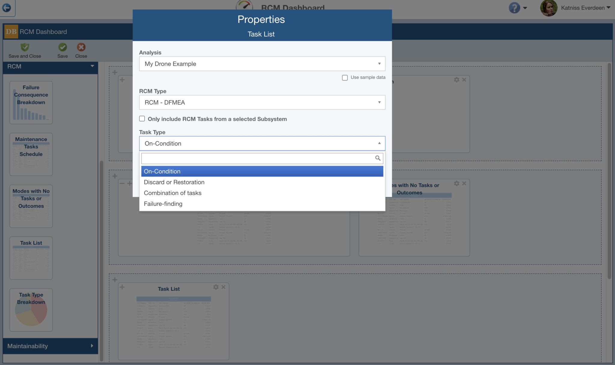 RCM Software Dashboard with Charts and Tables